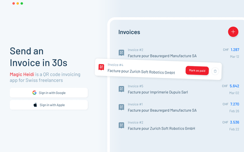Magic Heidi: Swiss invoicing made easy